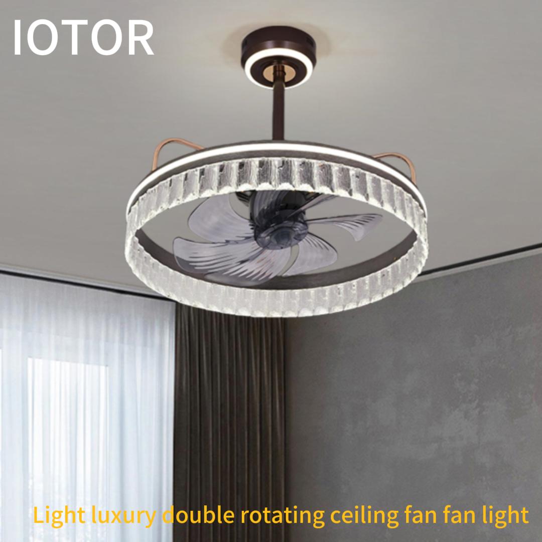Light luxury double rotating ceiling fan fan light